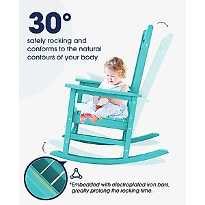 KINGYES Outdoor Patio Rocking Chair, Aruba