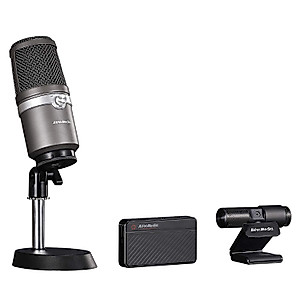 AVerMedia BO311 Live Streamer Bundle with Capture Card, 1080p Webcam and USB Microphone for Streaming, Gaming, Laptop, PC, Support for Twitch, Mixer, YouTube, and More