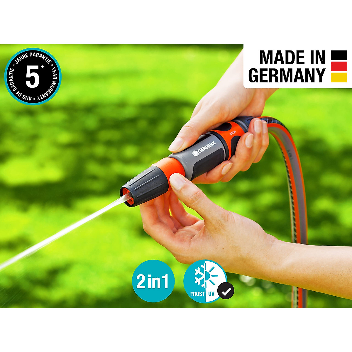 GARDENA 37114FP Frost Proof 2-in-1 Fully Adjustable Nozzle