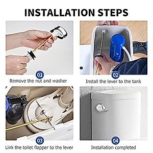 Ullnosoo TOTO Toilet Handle Replacement Parts, for TOTO THU004-CP, Upgraded Copper Trip Lever for St701 Cst854 Cst884 Cst864L Cst863 Cst853, Side Mount Zinc Alloy Toilet Flush Handle