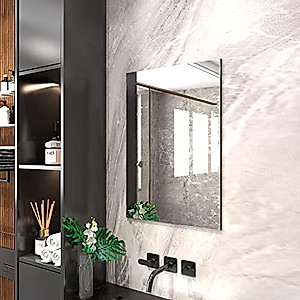 Medicine Cabinet, 17.7" X 25.6" Recessed or Surface Bathroom Medicine Cabinet with Mirror Door, Stainless Steel Bathroom Wall Cabinet for Bathroom
