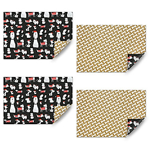 Dog Reversible Gift Wrapping Paper for Boys Girls Women Men, Cute Pet Puppy Dog Bone Design Folded Flat Sheets, Gift Wrap Perfect for Birthday, Holiday, Party, Baby Shower, Christmas All Occasion