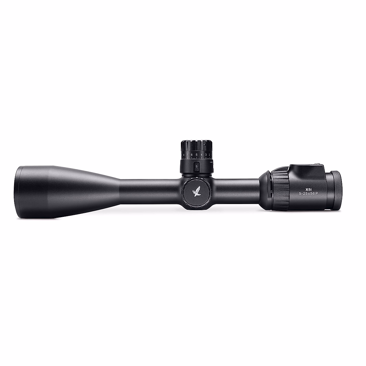 Swarovski Optik 5-25x56 X5i Riflescope, Matte Black with 2nd Focal Plane Illuminated 4WX-I Duplex Reticle, 30mm Tube Diameter, Side Parallax Focus.