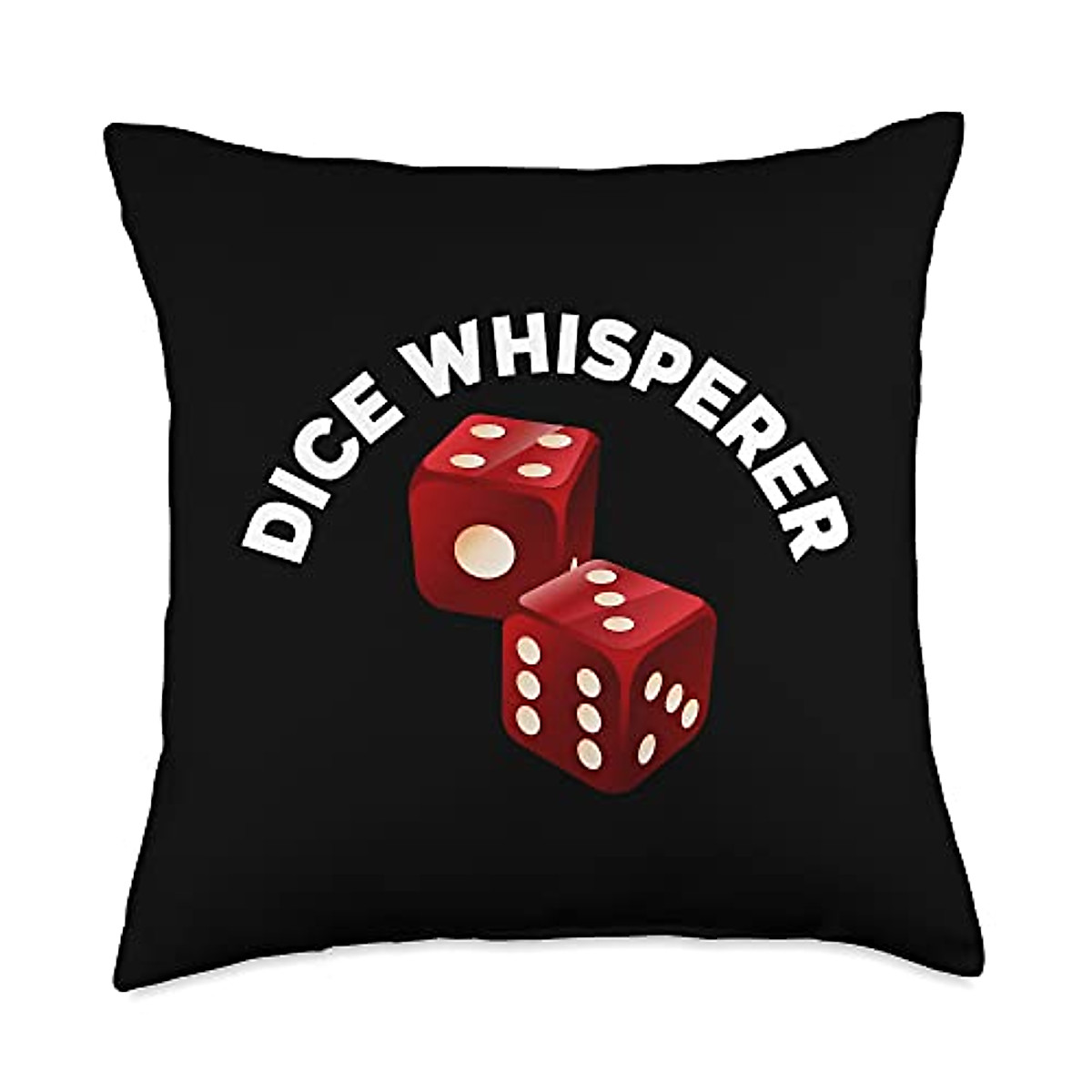 Funny Casino Las Vegas Gambling Slot Machine Gift Dice Whisperer Funny Craps Game Casino Player Vegas Gambling Throw Pillow, 18x18, Multicolor