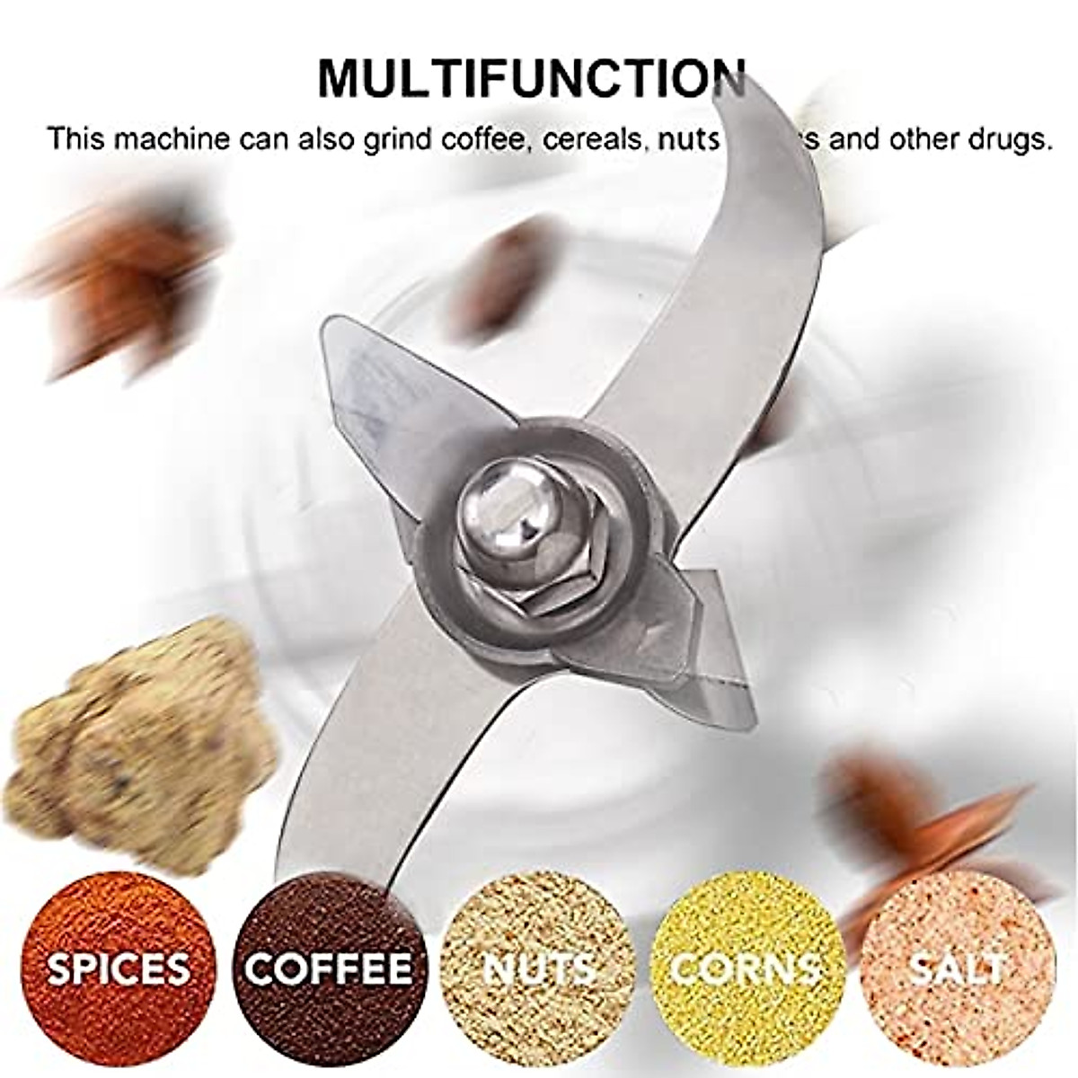 Samger 70-300 Mesh Electric Grain Miller Grinder 700g 1800W Stainless Steel High Speed Spice Grinder Pulverizer 28000RPM Commercial Powder Machine for Coffee Bean Nut Herb Wheat Pepper