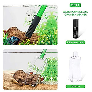 boxtech Fish Tank Water Change, Aquarium Vacuum Siphon Water Changer Pump Sand Cleaner for Aquarium Water Filter