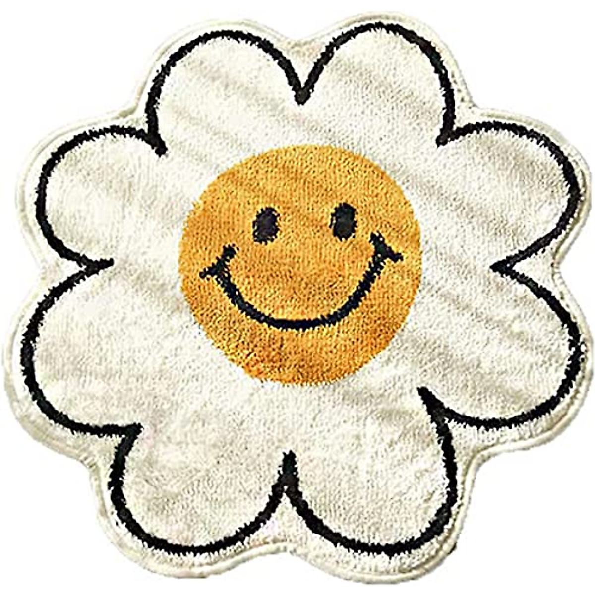 WJINNG Rugs for Bedroom, Cute Rugs for Bedroom Aesthetic, Bathroom Carpet, Suitable for Kids Room, Teen Room Rug, Dorm Plush Rug, Cute Baby Room Deco (White,Diameter 23.6")