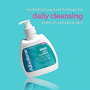 Albolene Daily Face Wash, Moisturizing Face Cleanser and Makeup Remover with Hyaluronic Acid, 10 fl oz
