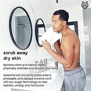 Black Wolf- Men’s Face Scrub - 3 Fl Oz - Walnut Shells and Bamboo Stem Exfoliate and Smooth Your Skin- Hydrating Sugar Technology Blend Helps Moisturize Your Skin, For all Skin Types