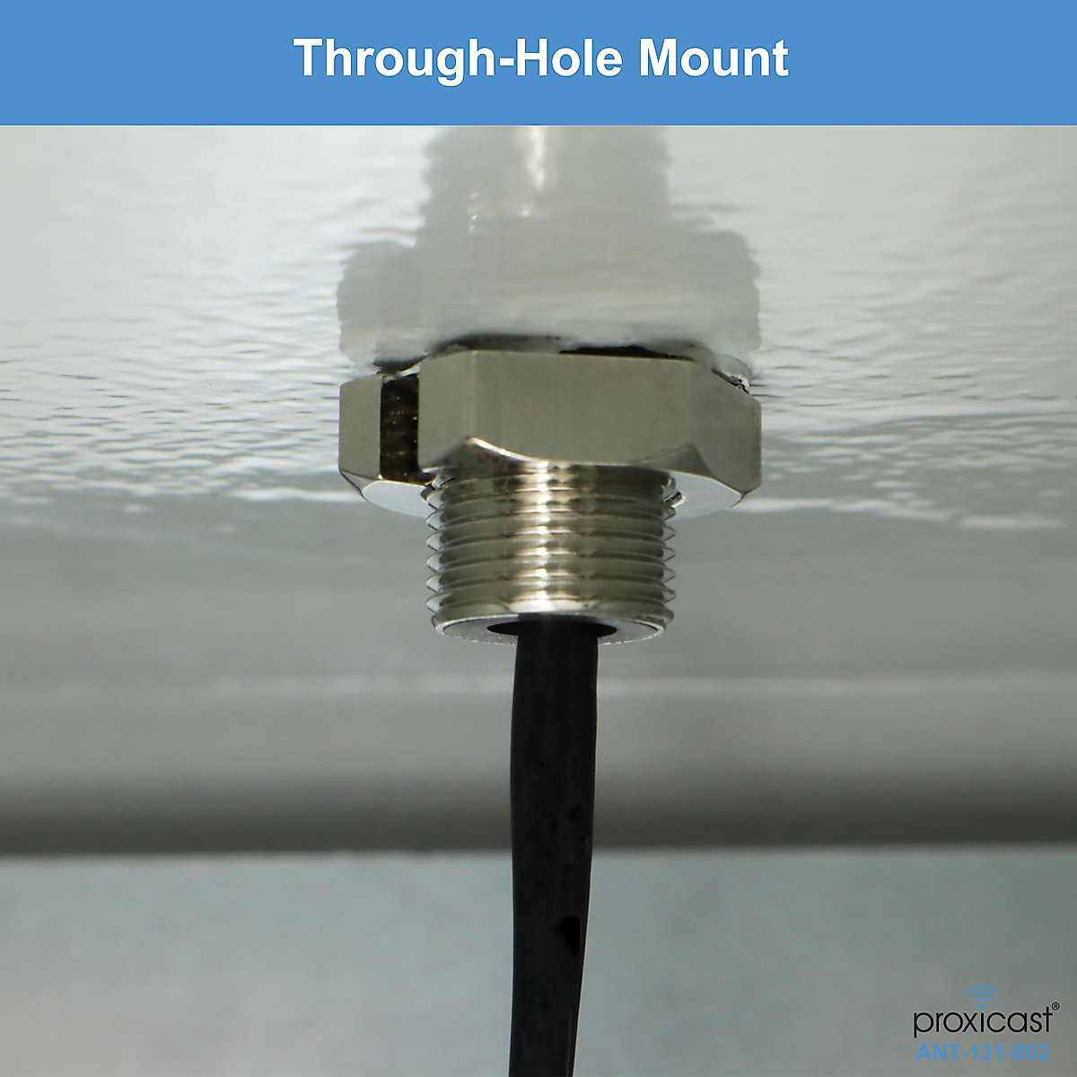 Proxicast Indoor/Outdoor Omnidirectional WiFi Antenna - Tri-Band 2.4/5.8/6 GHz - 3-5 dBi Gain - Vandal Resistant Low Profile Fixed Through-Hole Mount - 10 ft Coax Lead w/RP-SMA (ANT-131-002)