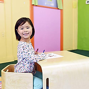 ECR4Kids Bentwood Multipurpose Table and Chair Set, Kids Furniture, Natural, 3-Piece