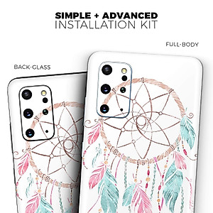 DesignSkinz Watercolor Dreamcatchers v2 Protective Vinyl Decal Wrap Skin Cover Compatible with The Samsung Galaxy S20 (Screen Trim & Back Glass Skin)