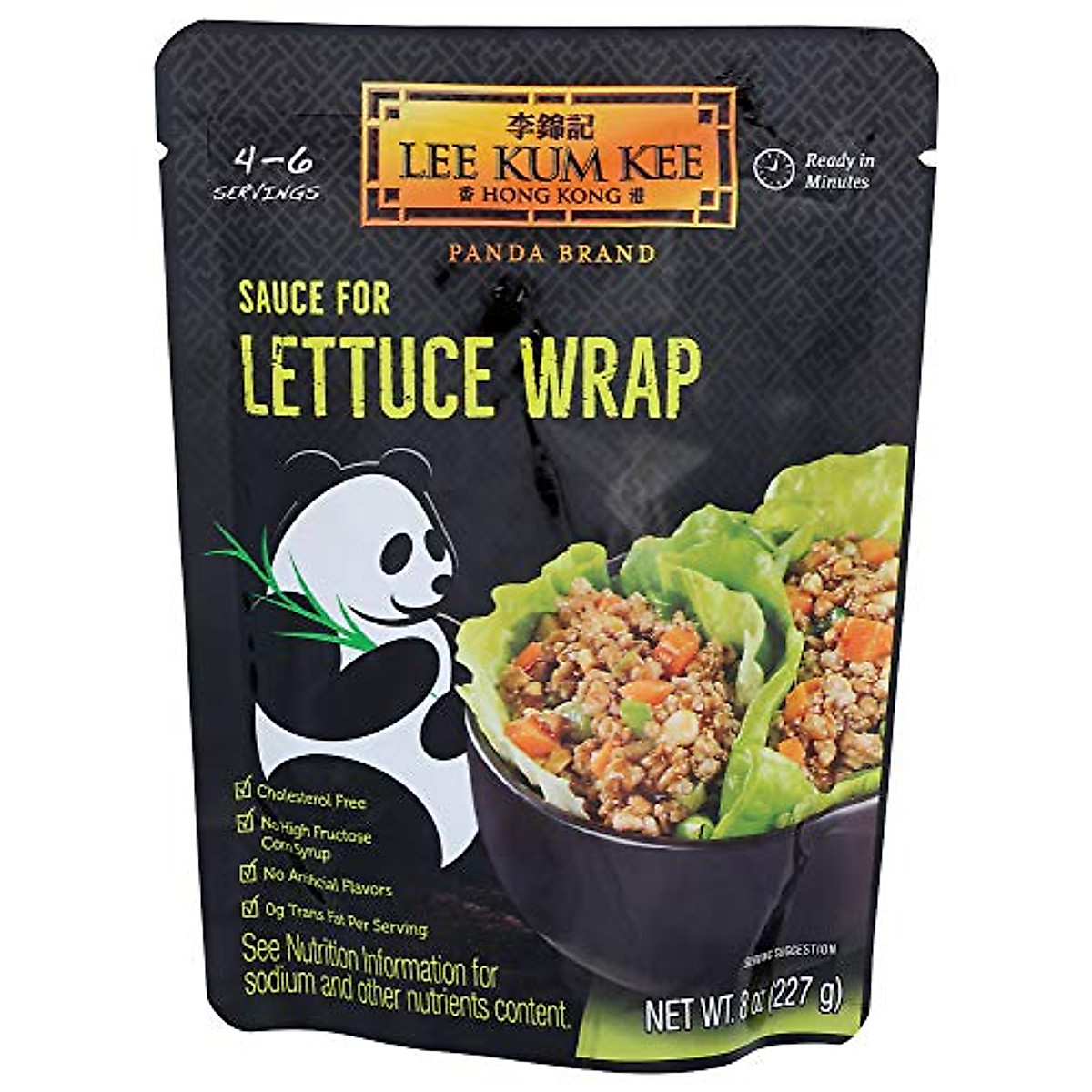 Lee Kum Kee Panda Brand Sauce for Lettuce Wraps, 0g Trans Fat, No Artificial Flavors, No High Fructose Corn Syrup, Cholesterol Free, 8 Ounces (Pack of 6)