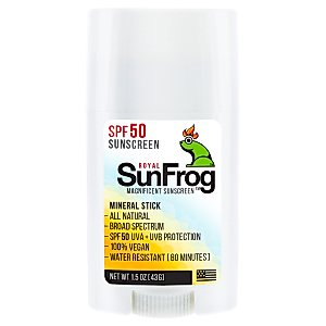 Royal SunFrog | All Natural SPF-50 Sunscreen Mineral Stick | 100% Vegan, Broad Spectrum UVA + UVB, Roll On Sunscreen Stick for Face & Body (1.5oz/43g)