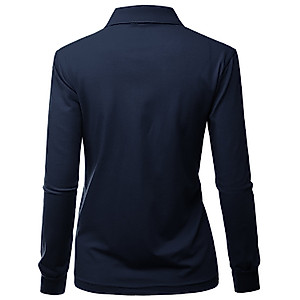 Women's Pique 180-201 TC Polo Dri Fit Collar t Shirt NAVY Size L