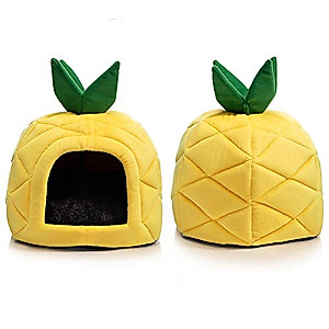 Hollypet Warm Small Pet Animals Bed Dutch Pig Hamster Nest Hedgehog Rat Chinchilla Guinea Habitat Mini House, Yellow