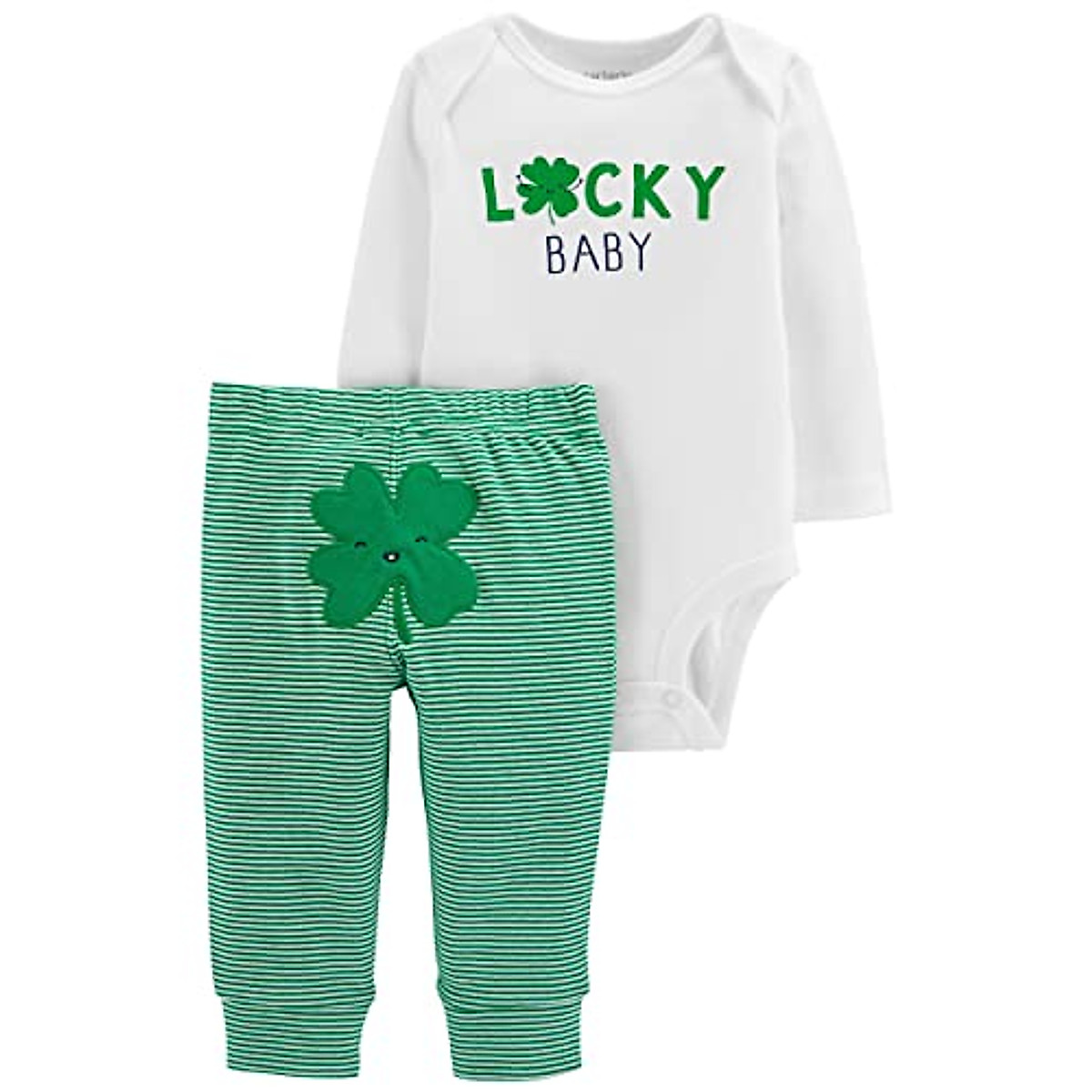 Carter's Unisex Baby 2-Piece St. Patrick's Day Bodysuit Pant Set (18 Months, Green First)