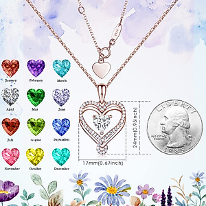 ASHLI JENA Jewelry for Women Infinity Heart Necklaces for Women Birthstone Necklaces for Women 18K Rose Gold Filled 925 Sterling Silver