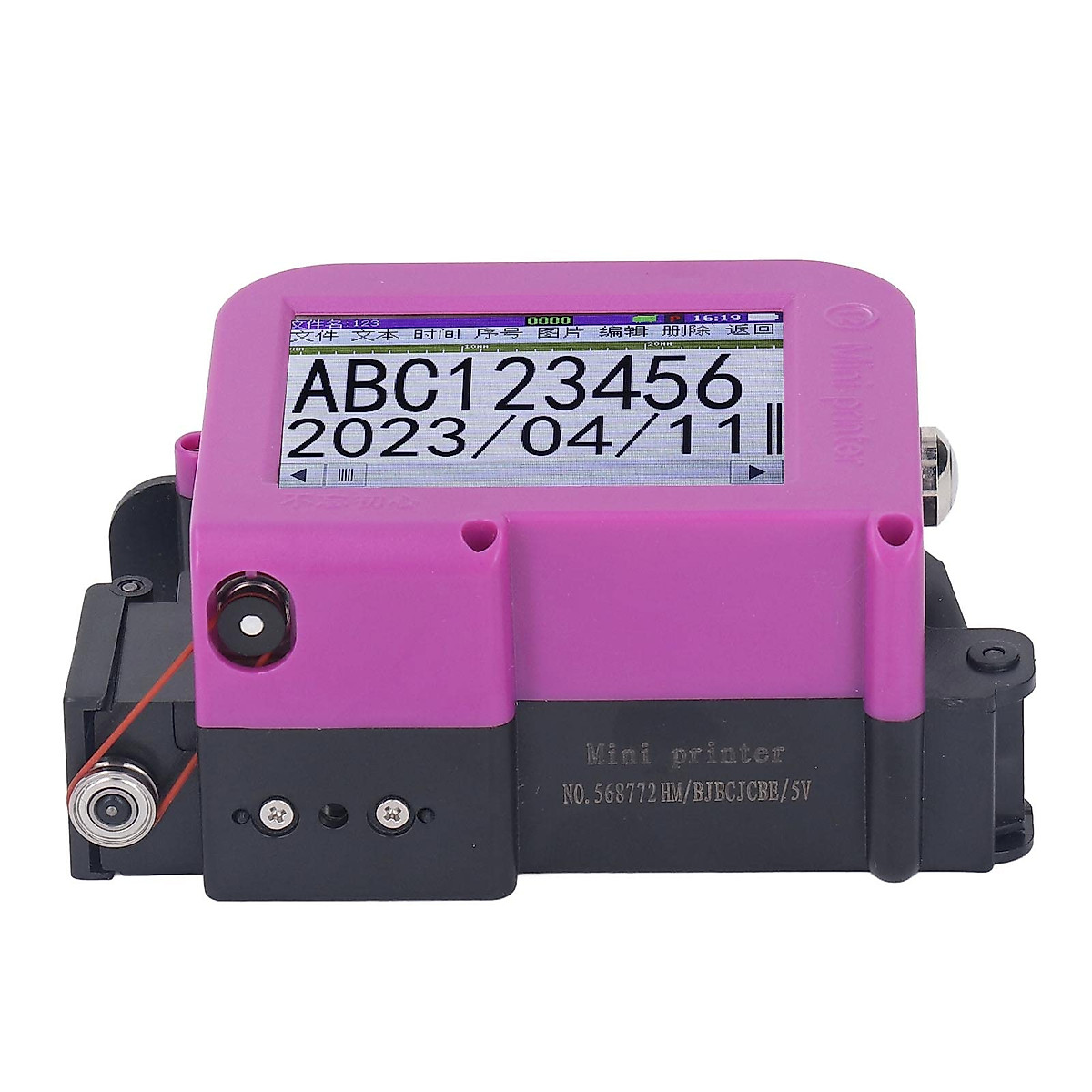 Naroote Handheld Printer, Handheld Inkjet Printer Mini Pocket Printer Portable LED Inkjet Coder for Logo Date Label 100?240V (US Plug 100?240V)