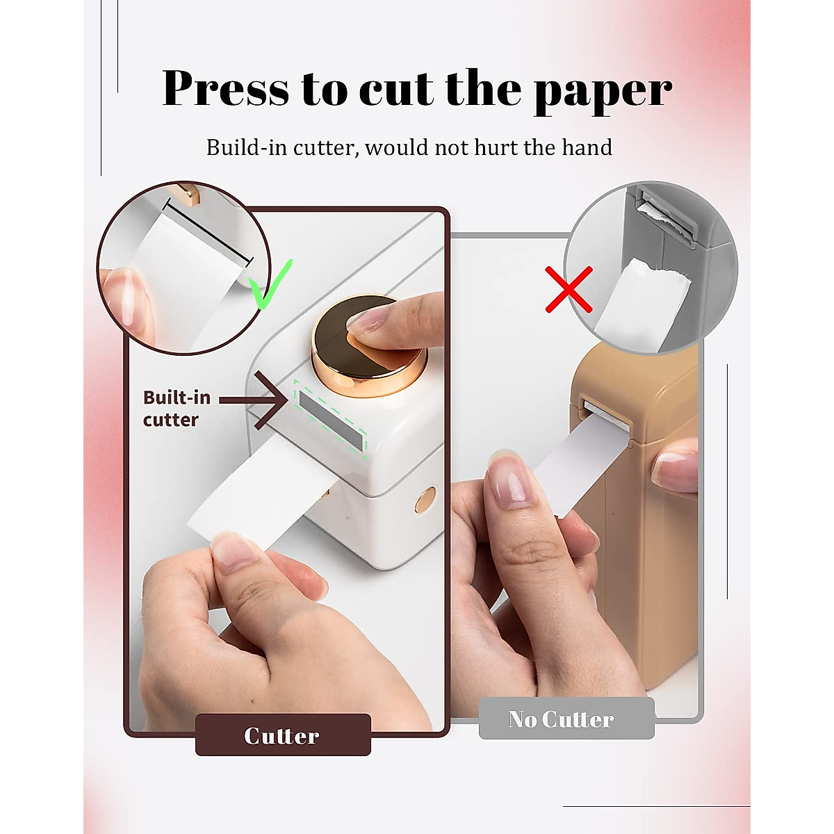 Phomemo D50 Label Maker with 3 Rolls Transparent Adhesive Label 24mm*6mm