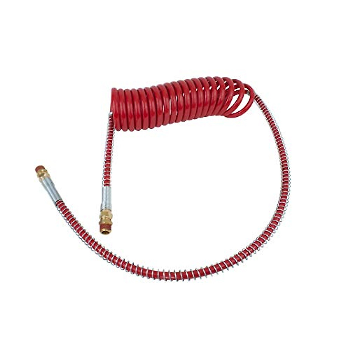 Mytee Products Air Brake Coiled/Hose Assembly - 15Ft w/ 40" Pigtails Trailer End & 12" Tractor End - Air Lines for Semi Truck - Trailer Air Brake Hose Kit