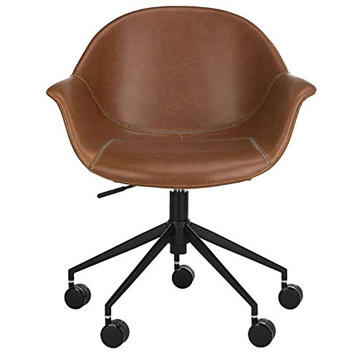 Safavieh Home Ember Light Brown Faux Leather and Black Office Chair