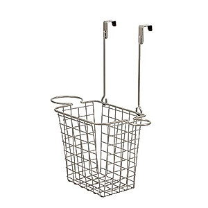 Spectrum Grid Over the Cabinet Styling Station (Satin Nickel) - Tall Bathroom & Under Sink Organizer for Hair Dryer, Beauty Tools, Accessories, & Home Essentials