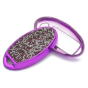 Royalfox 3 4 5 6 Buttons 3D Bling Girly Fashion keyless Remote Smart Key Fob case Cover for Infiniti Nissan Murano Pathfinder Maxima Lannia Altima Sentra Rogue Armada (Purple case only)