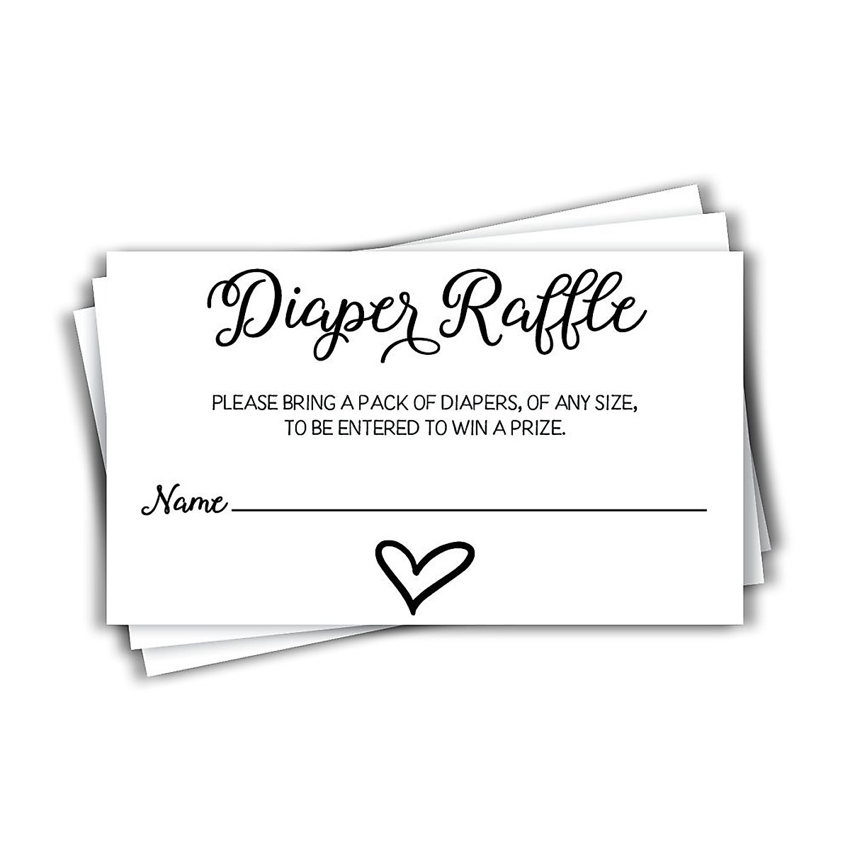 All Ewired Up 50 Gender Neutral Watercolor Heart Baby Shower Diaper Raffle Tickets, Lottery Insert Cards for Heart Baby Shower Invitations Supplies Games for Baby Gender Tickets (50-Cards)