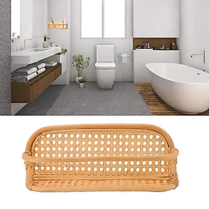 Locadence Rattan Wall Shelf, Traditional Hand Crafted Fine Workmanship Wall Mounted Storage Shelf for Bathroom Kitchen Living Room
