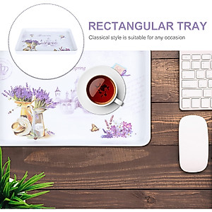 Cabilock Veggie Tray Plastic Plate Serving Tray with Lavender Flower Pattern Cupcake Dessert Dish Appetizer Candy Holder for Party Event Snacks Food Display Server Appetizer Serving Tray