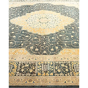 Solo Rugs One of a Kind Hand Knotted Hand Made Wool Traditional Oriental Mogul Gray 8 x 10 Area Rug
