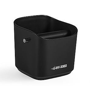 MHW-3BOMBER Espresso Knock Box Removable Stainless Steel Bar Coffee Puck Knock Box Coffee & Espresso Grounds,Non-Slip Base 4.8 Inch Espresso Accessories Black GB5960B