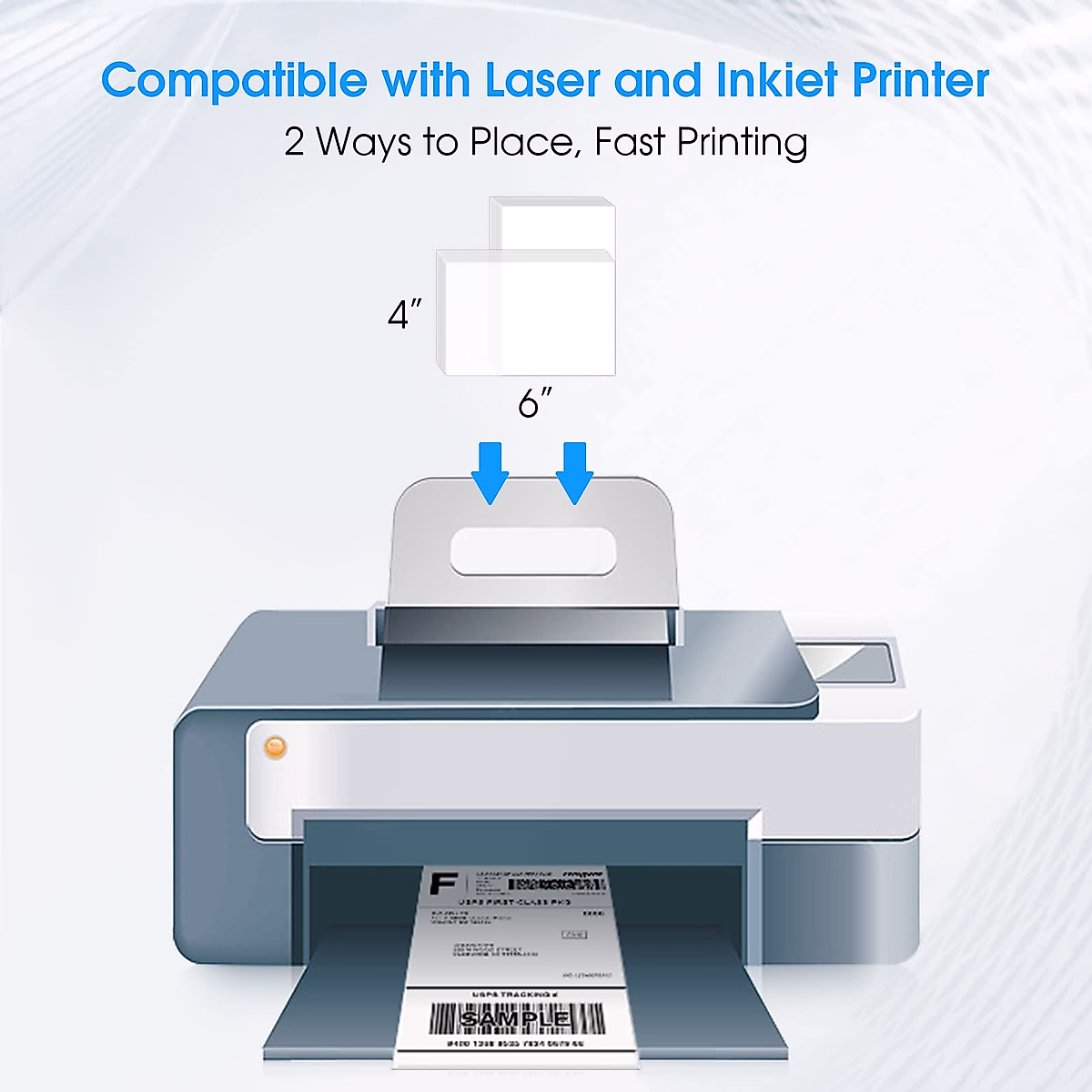 MaxGear 4x6 inch Shipping Address Labels,for Inkjet or Laser Printer, USPS Postal Mailing Shipping Labels, Matte White Paper Sheets, Permanent Strong Adhesive, Dries Quickly, 100 Pcs