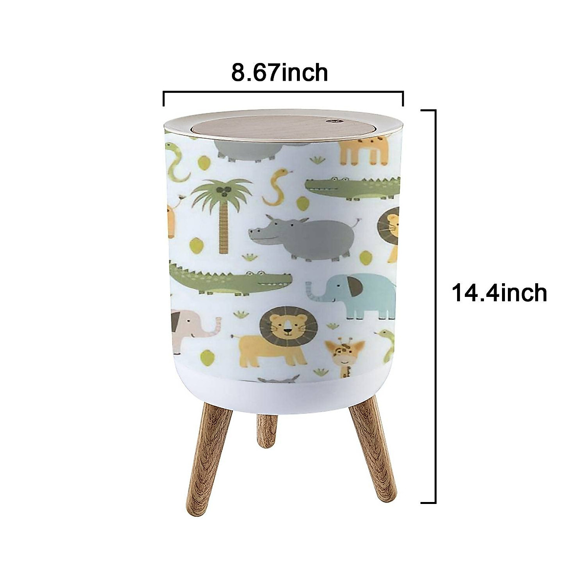 SHL96PZGX Plastic 1.8 Gallon Compact Trash Can with Lid, Color 5, 8.67"W x 14.3"H