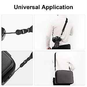 GROLEOA [2 Pack] Replacement Shoulder Strap Universal Adjustable Shoulder Strap for Laptop iPad Tablet Phone Case Messenger Camera Luggage Duffel Bag, Nylon Neck Strap 32"-61", Black