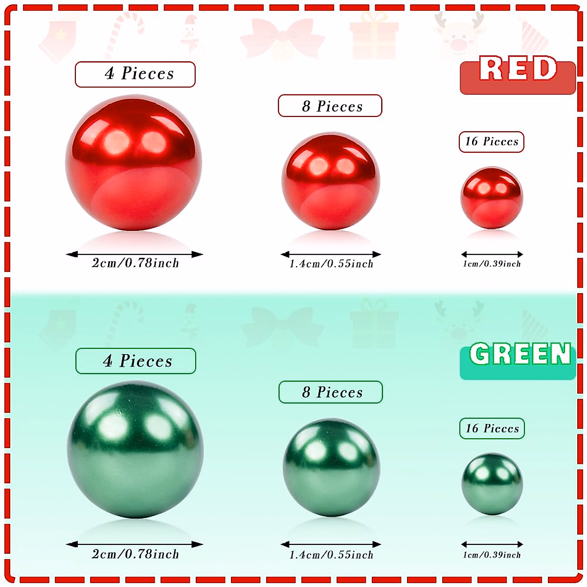 MadeTop 4114 Pcs Christmas Vase Filler Pearls for Vase Fillers Floating Candles Centerpiece with 8 Floating Candles Water Gels Beads for Christmas Home Table Party Decor(Bulb)