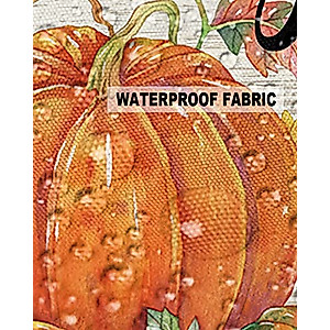 Fall Thanksgiving Pumpkin Outdoor Pillow Cover 16x16 Inch Cushion Sham Case,Happy Autumn All Yall Farmhouse Waterproof Decorative Square Throw Pillowcase for Garden Patio Porch Couch Chair Tent