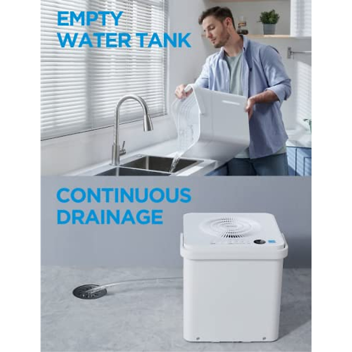 Midea Cube 35 Pint Dehumidifier for Basement and Rooms at Home for up to 3,500 Sq. Ft., Smart Control, Works with Alexa (White), Drain Hose Included, ENERGY STAR Most Efficient 2023