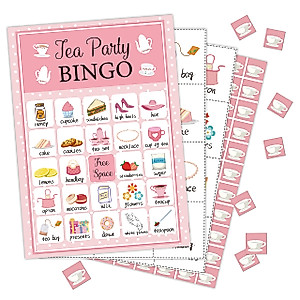 Zodvery Tea Party Bingo Cards, Tea Party Activities Bingo Game, School Party, Birthday, Bridal Shower, Garden Tea Party, Family Activities Party, Group Activity - 24 Players/08chahui