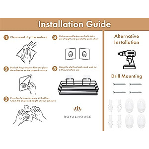 Shower Caddy Basket Shelf, Bath Accessories , Shampoo Holder Organizer No Drilling Wall Mounted Adhesive Bathroom Storage Black Stainless Steel (Black) - 2 Pack