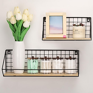 6 Pack Qtip Holder with Wood Lids - Clear Restroom Bathroom Accessories Set - 10 oz Plastic Apothecary Jar Containers for Organizer Storage (Black)