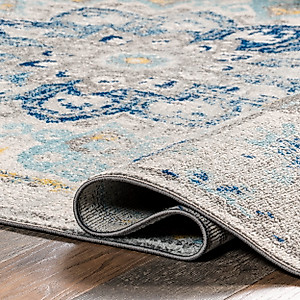 nuLOOM Kiyoko Vintage Floral Area Rug, 7x9, Blue