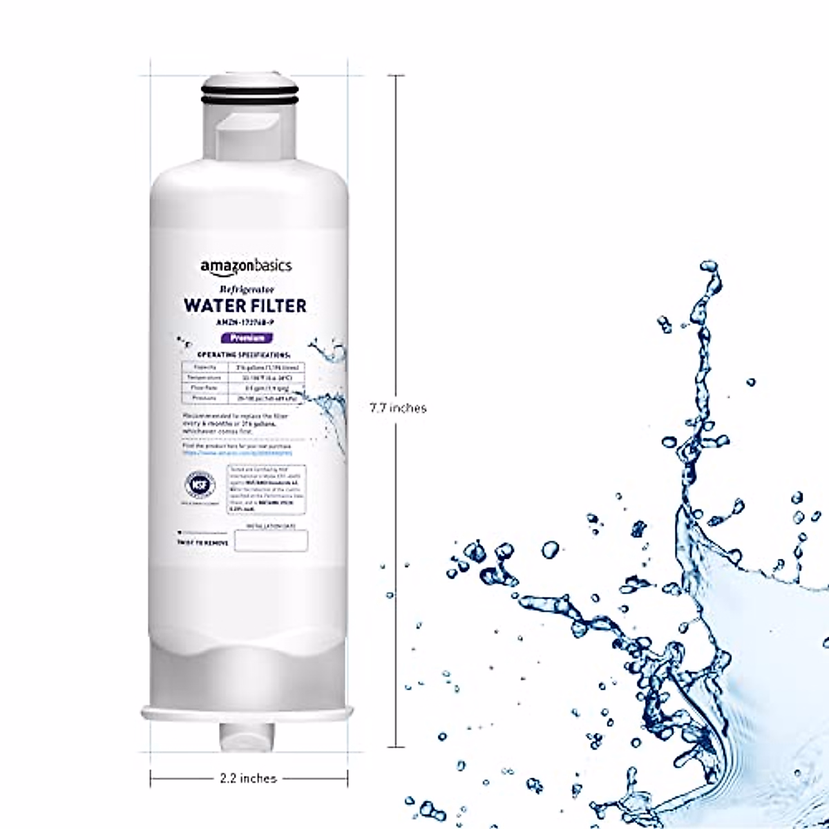 Amazon Basics Replacement Samsung DA97-17376B, HAF-QIN/EXP Refrigerator Water Filter, 1-Pack, Premium Filtration