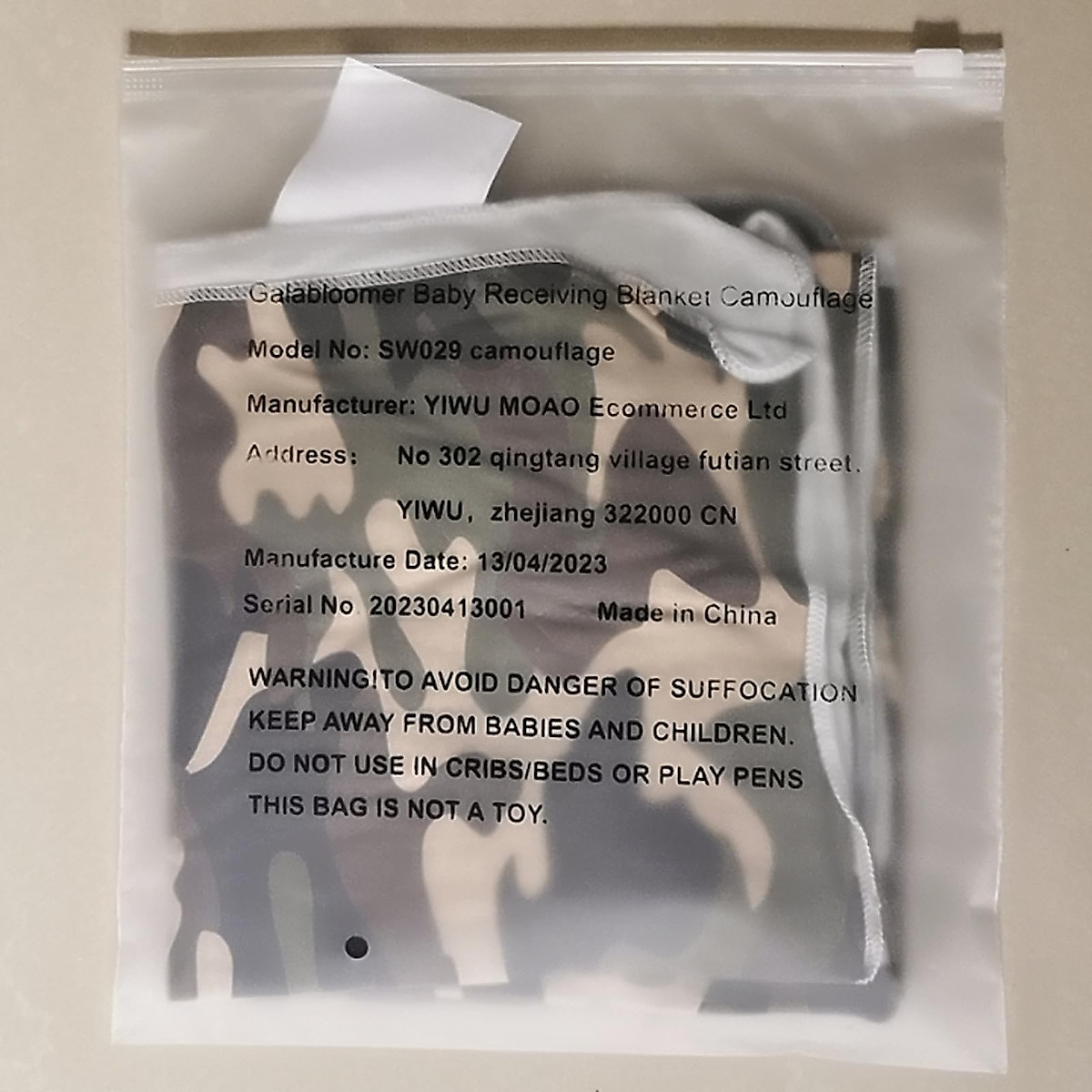 Galabloomer Baby Receiving Blanket Camouflage