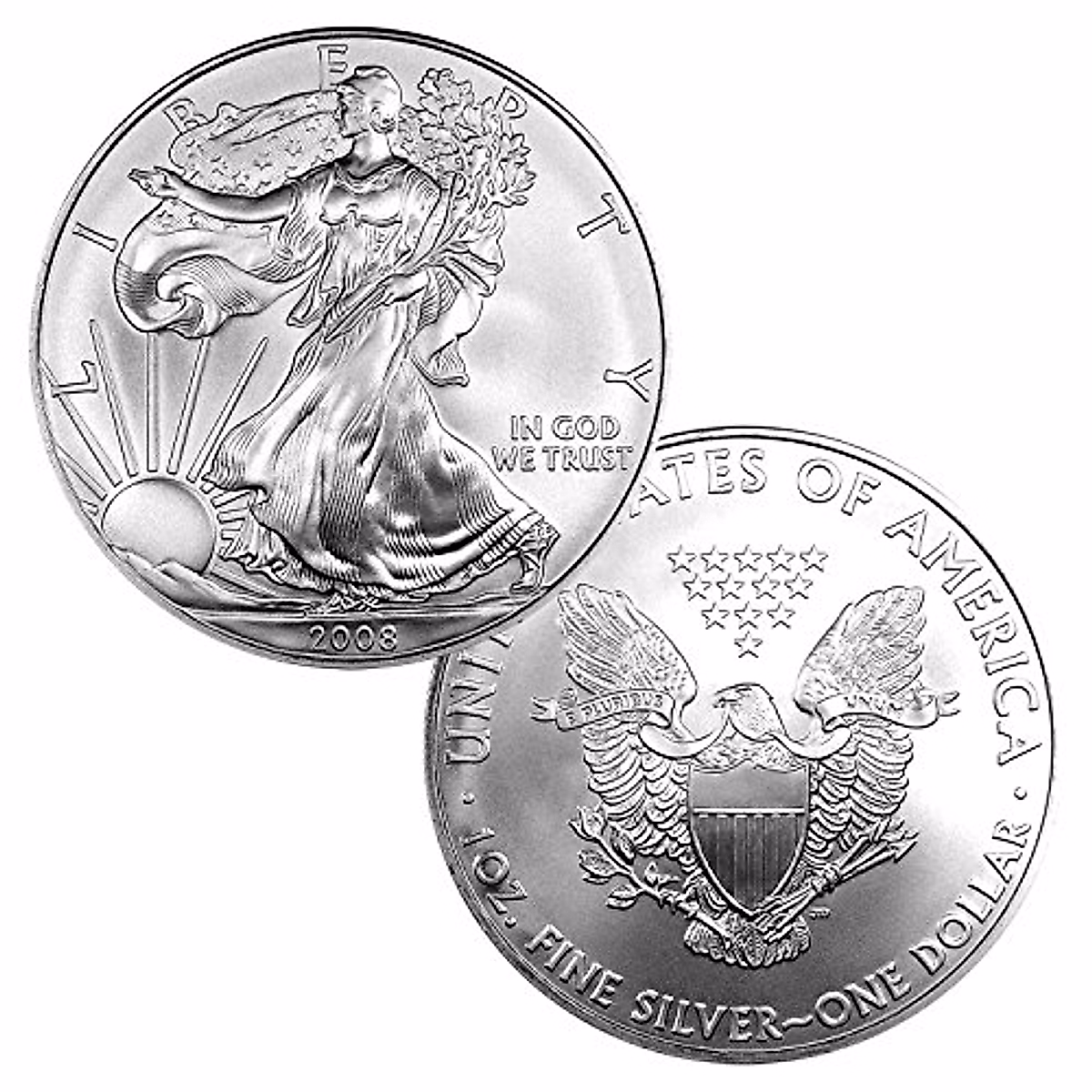 2008 Silver Eagle In US Mint Gift Box $1 Brilliant Uncirculated