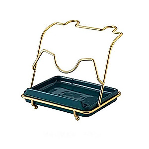 DOUBA Kitchen Pot Cover Rack Organizer Pot Lid Shelf Cooking Storage Spoon Spatula Ladle Holder Cookbook Stand Home Accessories (Color : Style A Green)