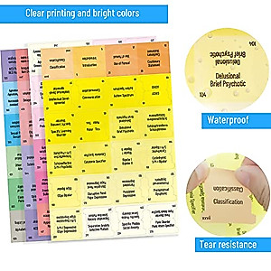 Index Tabs for DSM-5-TR, 94 Printed DSM-V-TR Tabs and 18 Blank Tab Stickers, with Alignment Card and Abbreviation Description Cards for The Diagnostic and Statistical Manual of Mental Disorders.