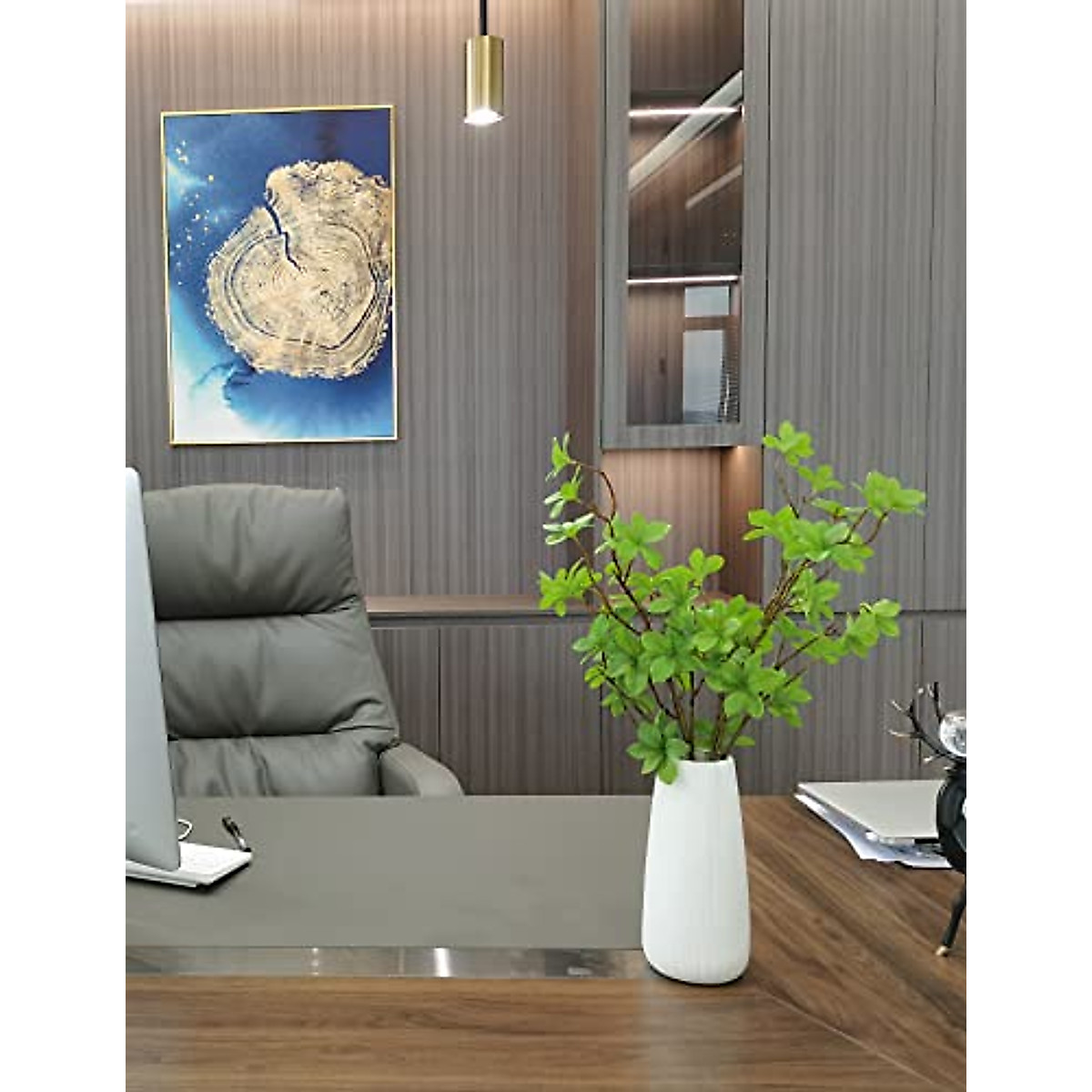 Heleze Artificial Greenery Stems Faux Branches with Leaves for Vase Fake Plants for Home Decor Indoor 26.3 Inch 3 PCS