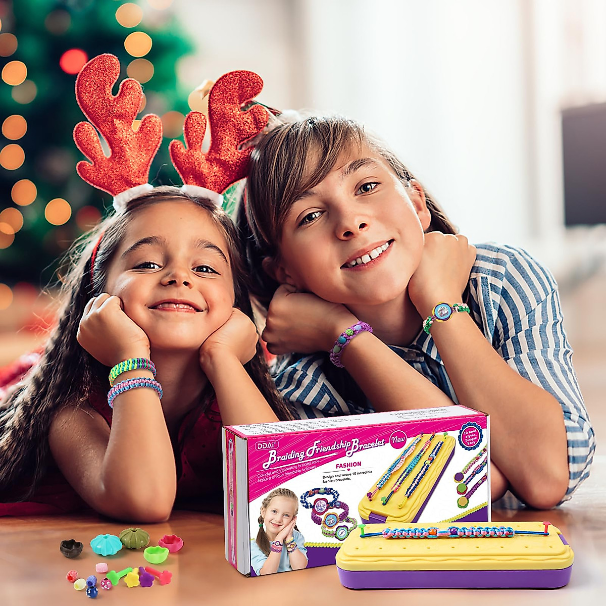 Friendship Bracelet Making Kit for Girls - DIY Arts and Crafts Toys for 6 7 8 9 10 11 12 Years Old, Cool Bracelet String Making Kits for Travel Activity, Best Birthday Gifts for Teen Girls